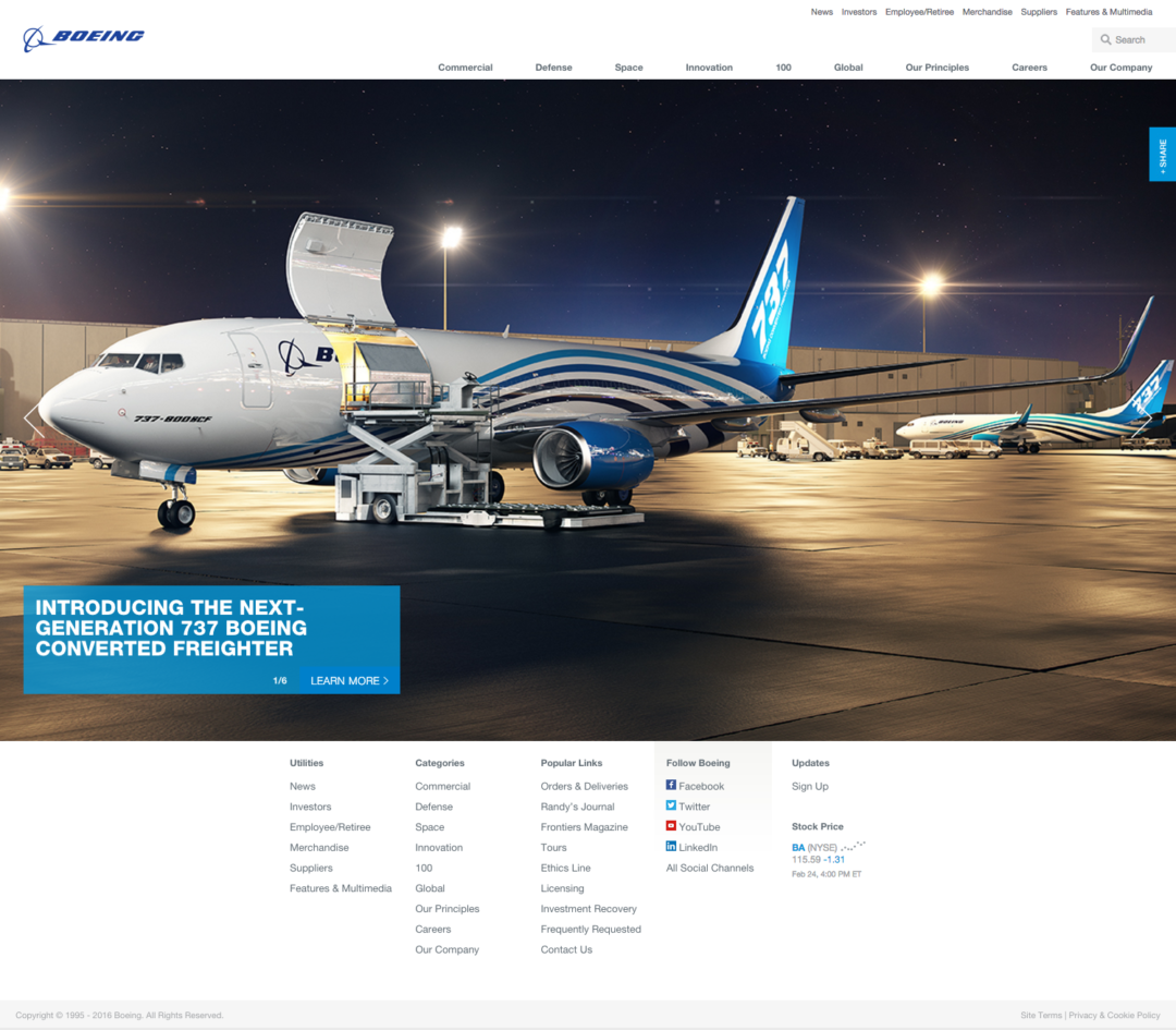 Boeing.com Redesign - Shawn Lein | UX/UI/Art & Illustration