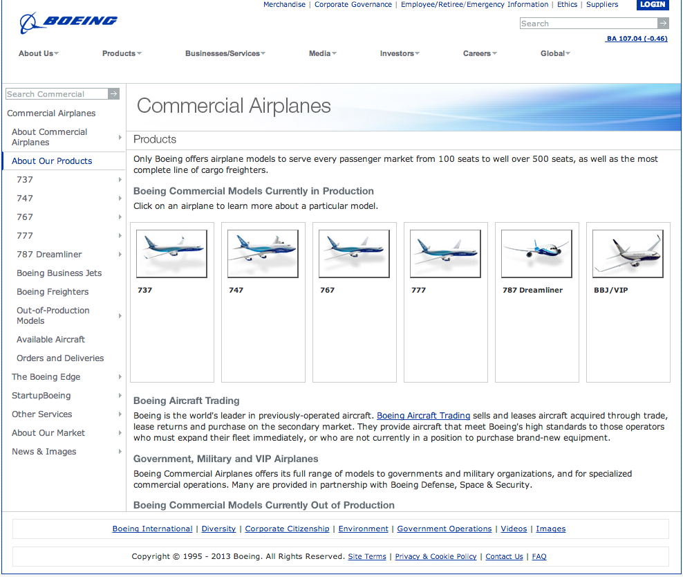 Boeing.com Redesign - Shawn Lein | UX/UI/Art & Illustration